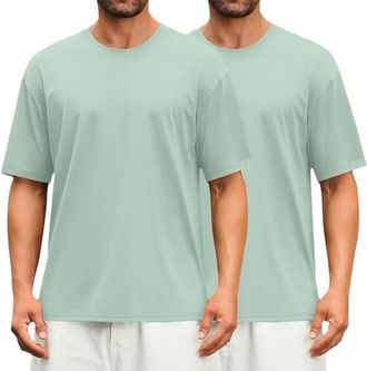 Generic T-shirt uni pour homme 2026 nouveau t-shirt d&eacute;t&eacute; d&eacute;contract&eacute; col rond manches courtes t-shirt classique basique 2 pi&egrave;ces pour int&eacute;rieur et ext&eacute;rieur, 