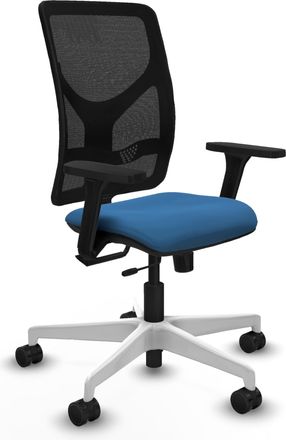 Piqueras y Crespo PC-Stuhl, blau, mit 3D-Armlehnen, h&ouml;henverstellbare Lendenwirbelst&uuml;tze, ausgestattet mit Syncro/Traslack und Schneideschaum, mit Rollen von 65 mm, Nyl