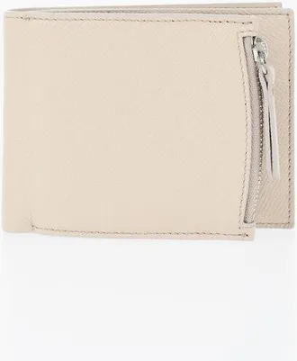Maison Margiela Hammered Leather Wallet in Solid Color size Unica