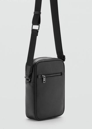 Mango Sac cuir fermeture &Eacute;clair noir - Homme - Taille unique - MANGO MAN