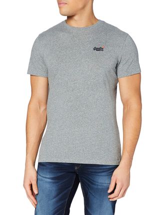 Superdry Herren Vintage T-Shirt aus Bio-Baumwolle mit Stickerei Noos Grau Meliert XS