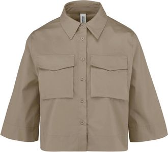 Bomboogie Femme, Blouses et Chemises, Beige, Taille: 38 FR Chemise &agrave; Manches Courtes