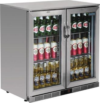 Polar Arri&egrave;re Bar Inox 2 Portes Pivotantes Vitr&eacute;es S&eacute;rie G - 208 L - Polar