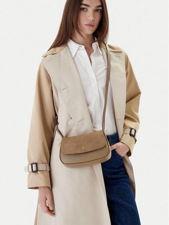 Calvin Klein Handtasche Ck Brushed Flap Camera Bag LV04F3409G Beige