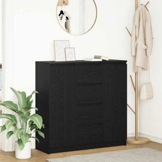 vidaXL Sideboard mit Schubladen Schwarz Eichen-Optik 100,5x35x98,5 cm - Vidaxl