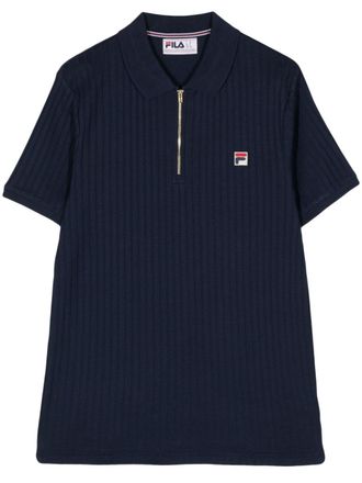 Fila Geripptes Poloshirt - Blau