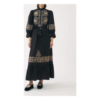 Antik Batik Robe Longue Neil Brod&eacute;e Double Gaze Antik Batik