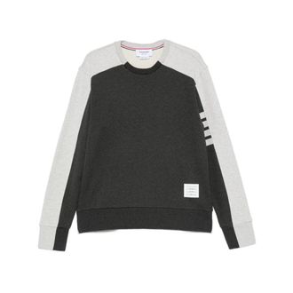 Thom Browne Rundhals-Pullover mit langen &Auml;rmeln - - Sweatshirts & Hoodies - Herren - Grau - L