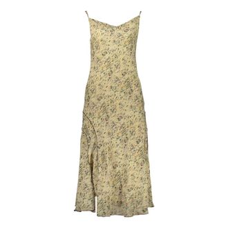 Desigual Femme, Robes, Beige, Taille: 44 FR Robe Longue avec Imprim&eacute;