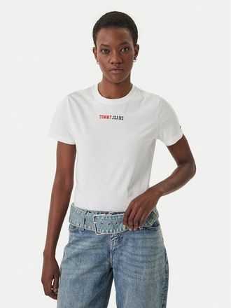 Tommy Jeans T-Shirt DW0DW22277 Wei&szlig; Regular Fit