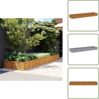 vidaXL Lit sur&eacute;lev&eacute; de jardin 387x100x36 cm acier corten - Jardiniere Exterieur - Bac A Fleurs - Lit Sur&eacute;lev&eacute; Jardin - Acier Corten - Plante Grimpante