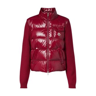Moncler Padded Zip-Up Woll-Cardigan - - Jackets - Damen - Rot - S