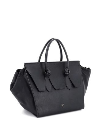 Celine sac cabas &agrave; noeud Tie Knot en cuir grain&eacute; petit format - Noir