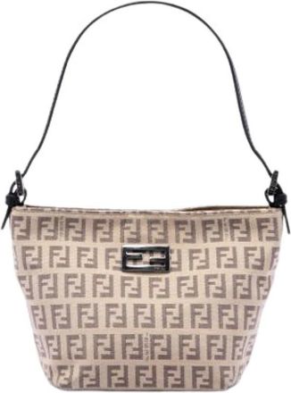 Fendi Sac bandouli&egrave;re vintage en toile Pre-owned - Femme - Pre-owned - Beige - Taille: ONE Size