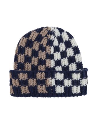 8 by YOOX RECYCLED WOOL BICOLOR CHECKED BEANIE