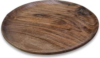 NATUREHOME Eleganter Deko Teller aus massivem Nussbaumholz Handgefertigt, naturbelassen & ge&ouml;lt