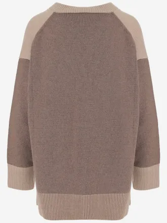 Niccol&ograve; Pasqualetti Womens Cardigan Colour-Block Wool And Cashmere Multicolour Sweater
