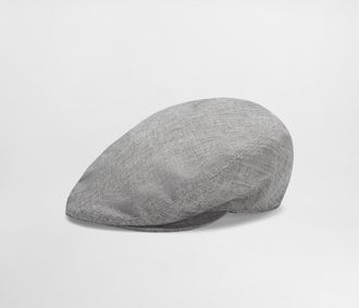 Dolce & Gabbana Flat Cap In Washed Linen Canvas - Mann Hüte Und Handschuhe Grau 58