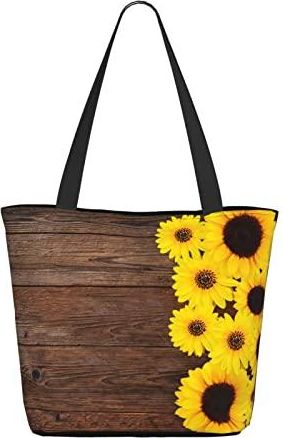 AOOEDM Sac &agrave; provisions jaune tournesol pour femme 33 x 28 x 19 cm. Le cadeau parfait pour la Saint-Valentin. Cest de la Saint-Valentin pour maman, fille, &eacute;p