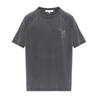 Maison Kitsun&eacute; Fountain Stamp Faded Comfort T-Shirt - - Tops - Herren - Grau - M