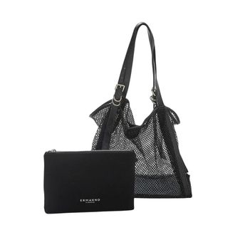 Ermanno Scervino Femme, Sacs, Noir, Taille: ONE Size Tote bag en maille avec cristaux