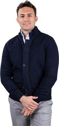 Gran Sasso Homme, Pulls, Bleu, Taille: M Cardigan Boutonn&eacute;