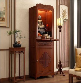 Generic Gro&szlig;er Altartisch, Multifunktionaler Aufbewahrungsschrank Mit Schublade, Eleganter Spiritueller Tisch F&uuml;r Gebet Und Meditation Im Hausaltar, Ideal F&uuml;r