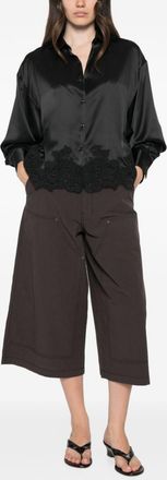 Ermanno Scervino Lace-Trim Satin Blouse - Black