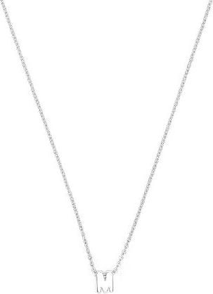 Luxenter Collier Alphabet finition argent - Lettre M, Mediano, M&eacute;tal, Sans pierre pr&eacute;cieuse
