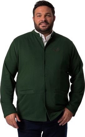 Men Plus Herren gro&szlig;e Gr&ouml;&szlig;en &Uuml;bergr&ouml;&szlig;en Menswear L-8XL Men+ Sweat-Janker, Stehkragen, Stickerei, bis 8 XL dunkelgr&uuml;n 4XL 831868121-4XL