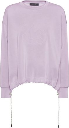Elena Miro Femme, Sweatshirts et sweats &agrave; capuche, Violet, Taille: 40 FR SweaT-shirt Scuba avec Logo Monogramme