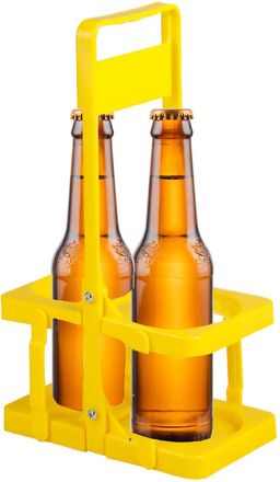 Generico Bierflaschenregal - Handbierkorb, | Starker Handrahmen, kompaktes Design, doppelter Platz f&uuml;r Flaschen f&uuml;r Camping, Picknick, Reisen