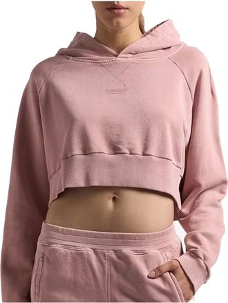 Dondup Femme, Sweatshirts et sweats &agrave; capuche, Rose, Taille: 40 FR Oversized Cropped Hooded SweaT-shirt