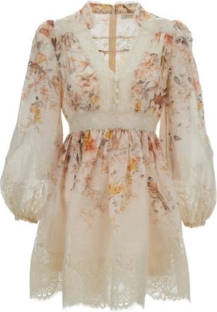 Zimmermann Femme, Robes, Beige, Taille: 40 FR Luna Lace Mini Dress