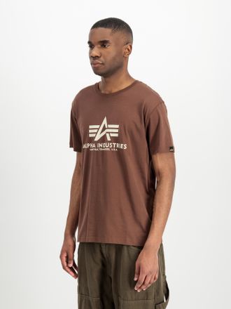 Alpha Industries T-Shirt ALPHA INDUSTRIES Basic T-Shirt, Herren, Gr. XXL, powder braun, Single Jersey, Obermaterial: 100% Baumwolle, bedruckt, regular fit normal, Rund