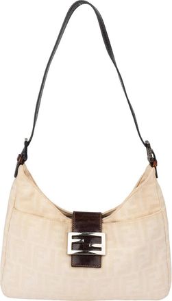 Fendi Crossbody Bags - Fendi FF Monogram Baguette Buckle Shoulder Bag - Gr. unisize - in Beige - f&uuml;r Damen