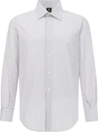 Boggi Milano chemise en coton à rayures - Blanc