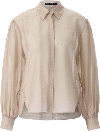 Luisa Cerano Femme, Blouses et Chemises, Beige, Taille: 44 FR Chemisier Transparent