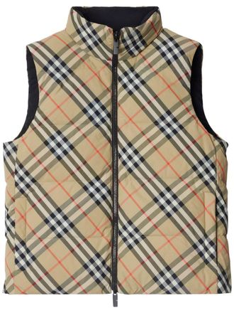 Burberry gilet matelass&eacute; r&eacute;versible &agrave; carreaux - Tons neutres