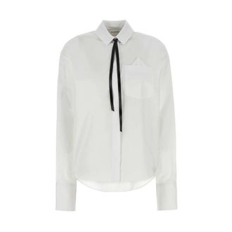 Sportmax Wei&szlig;e Baumwollbluse mit Langen &Auml;rmeln - - Blouses & Shirts - Damen - Wei&szlig; - M
