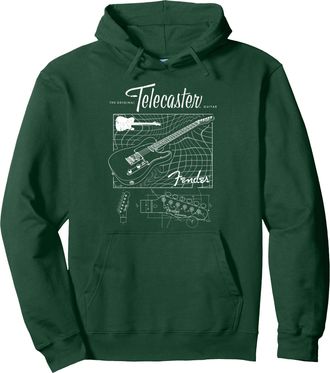 Fender The Original Telecaster Guitar Schematic Poster Pullover Hoodie