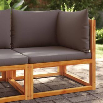 vidaXL Garten-Ecksofa mit Kissen Massivholz Akazie - Vidaxl