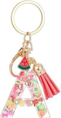 Generic Porte-cl&eacute;s en r&eacute;sine avec 26 lettres et pampille past&egrave;que Sifflet cr&eacute;atif Dragonne, a, taille unique