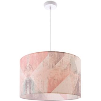 Paco Home Paco Home - Plafonnier Abat-Jour Tissu Suspension E27 Chambre Rond Lampe &agrave; suspension - Blanc, Design 5 (&Oslash;45,5 cm)