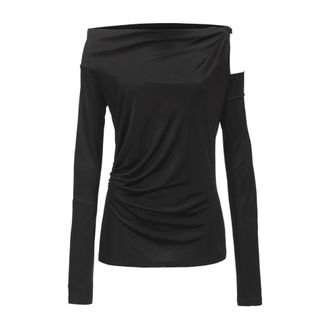 Pinko Gl&auml;nzendes Jersey Serena T-Shirt - - Tops - Damen - Schwarzk - S