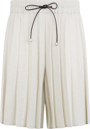 Fabiana Filippi Femme, Shorts, Blanc, Taille: 40 FR Pantalon Court L&eacute;ger avec Ceinture Ajustable