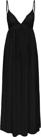 Only Onlsadia Life Strap Bow Maxi Dress WVN, Noir, XL Femmes