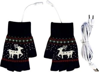 Generic Gants chauffants demi-doigts, moufles de charge USB | Gants d&eacute;criture chauffants pour femme - Pour lhiver, le bureau, le cyclisme, la course &agrave; pied, l