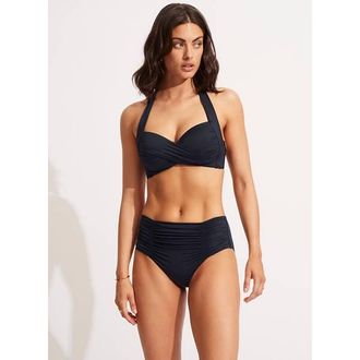 Seafolly Damen Bikinihose Seafolly Collective Gathered Front Retro Pant