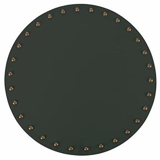 Villa D'Este Home Tivoli 6er Set Tischsets rund &Oslash; 38 cm Lederoptik und Nieten, Detroit